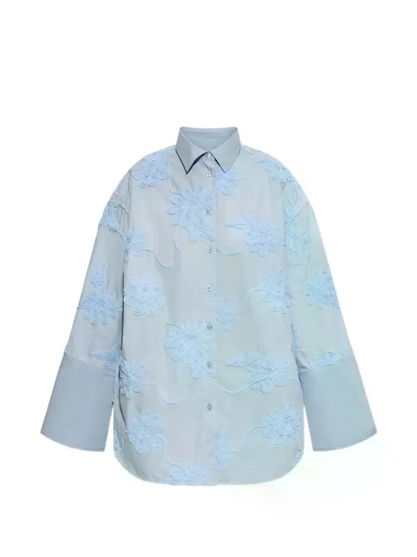 ROTATE BY BIRGER CHRISTENSEN Embroidered Floral Oversized Shirt