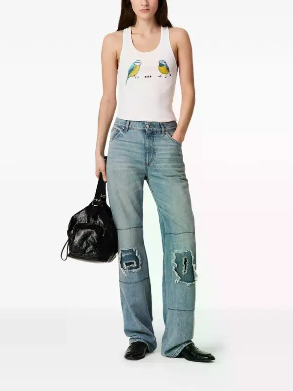 Stella McCartney Bird-print Ribbed Tank Top