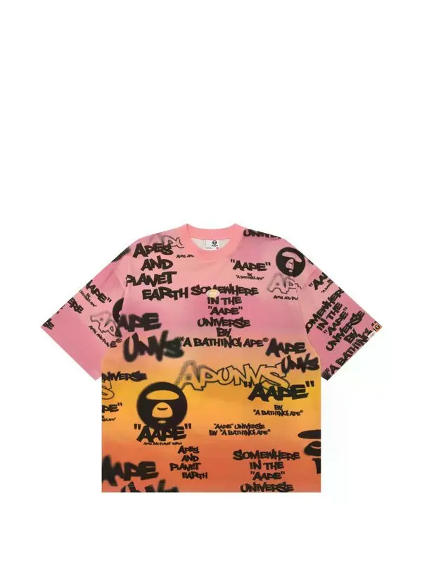 AAPE BY *A BATHING APE Graffiti-print T-shirt - Pink