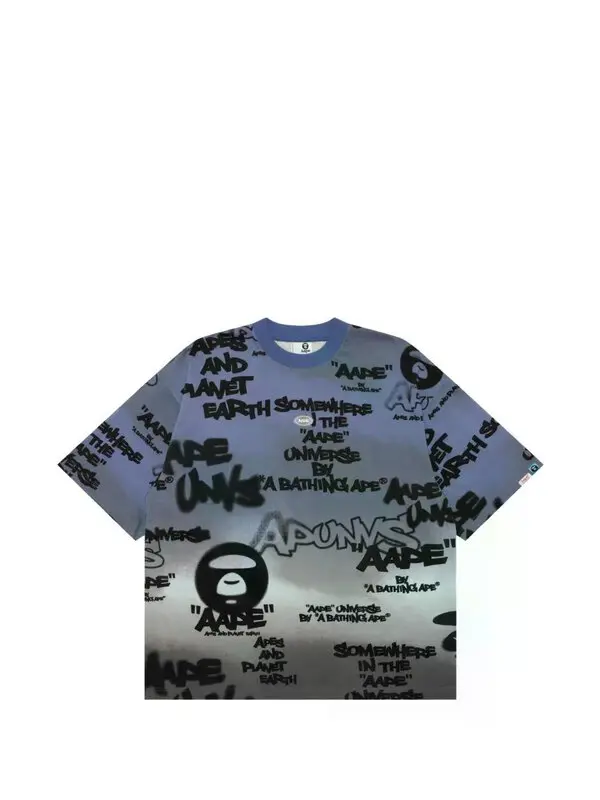 AAPE BY *A BATHING APE Graffiti-print T-shirt - Grey