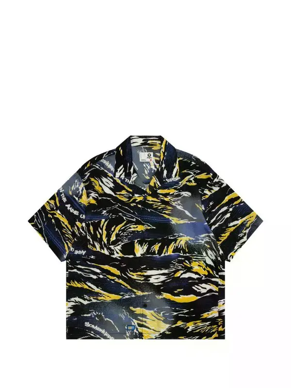 AAPE BY *A BATHING APE Printed Short-sleeved Shirt - Blue