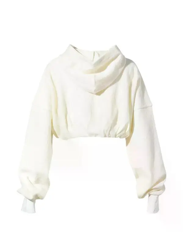 DIDU Logo Print Cropped Hoodie