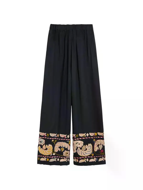 BODE Embroidered Wide-leg Trousers