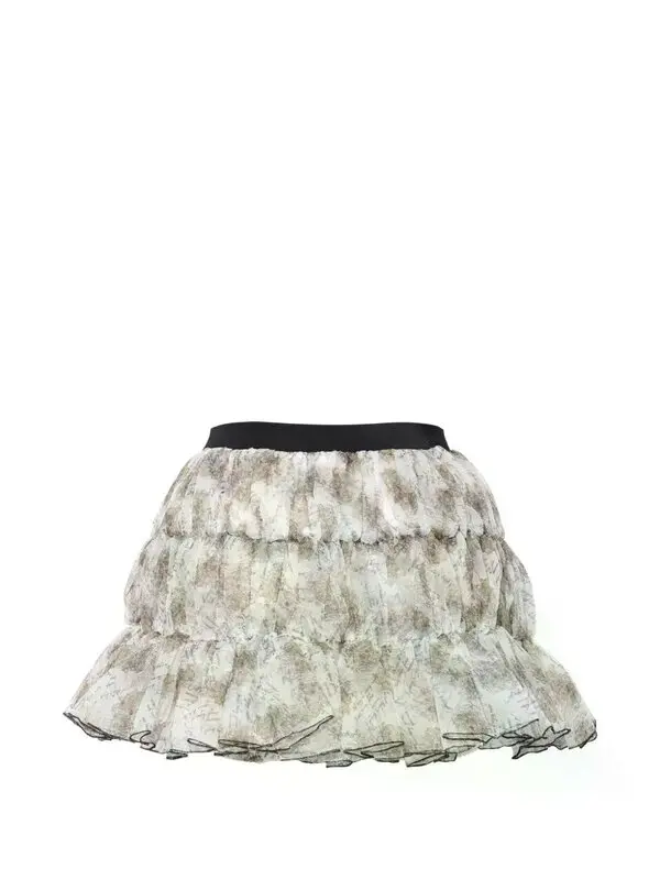 PUSHBUTTON Shirred Tiered Skirt