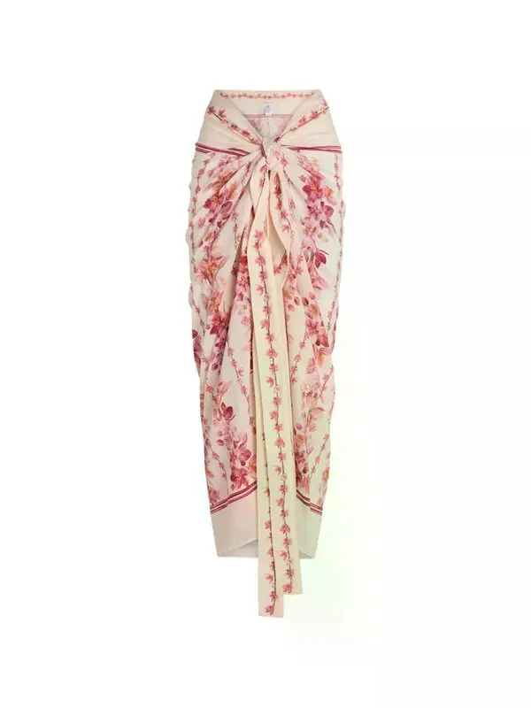 Agua Bendita Lavanda Cauca Floral-print Skirt - Neutrals