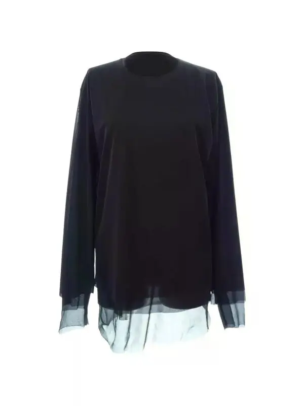 Comme Des Garçons Layered Sheer-panel Long-sleeved T-shirt - Black