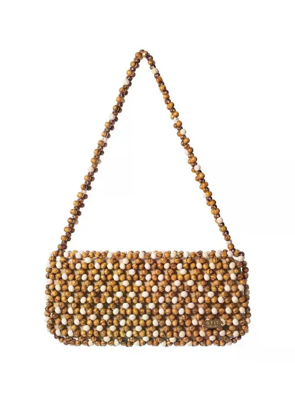 0711 TBILISI May Beaded Shoulder Bag - Brown