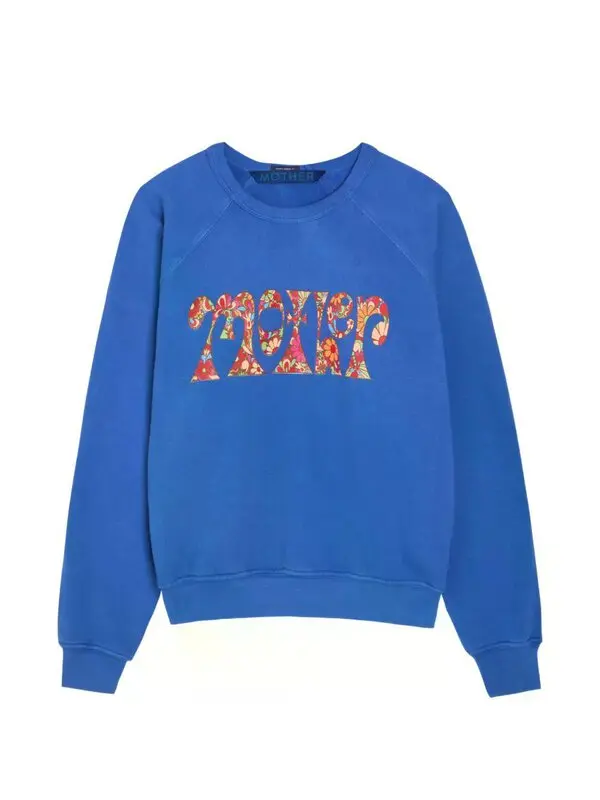 MOTHER Floral Print Raglan Sleeve Sweatshirt - Blue