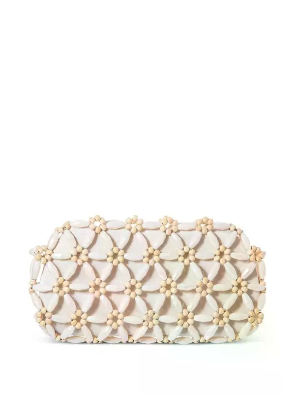0711 TBILISI Tebea Bead-embellished Clutch Bag - Neutrals