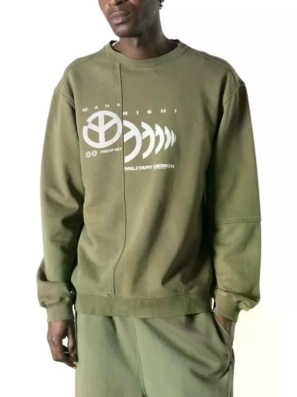 MAHARISHI Logo-print Panelled Sweater - Green