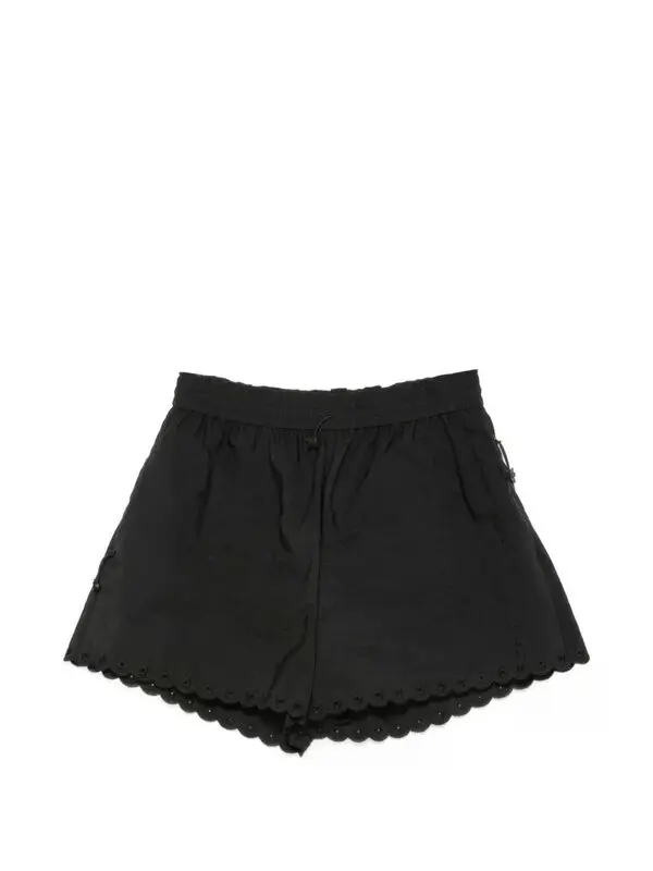 Cecilie Bahnsen Floral Embellished Scalloped Shorts - Black