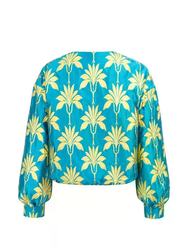 ODEEH Zip-up Palm Print Jacket
