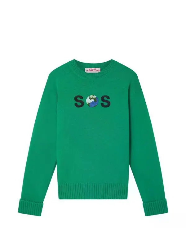 Stella McCartney Sos Embroidered Wool Sweater - Green