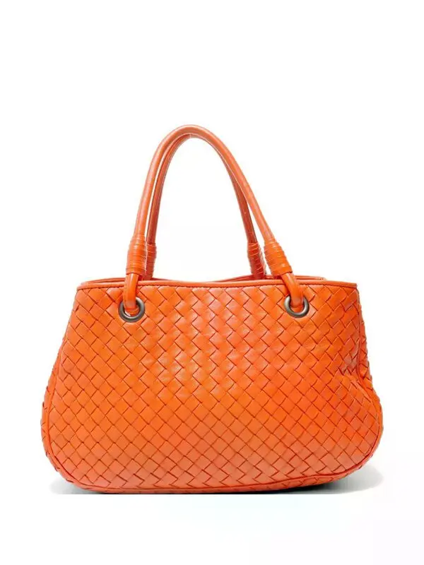 Bottega Veneta Intrecciato Leather Handbag - Orange