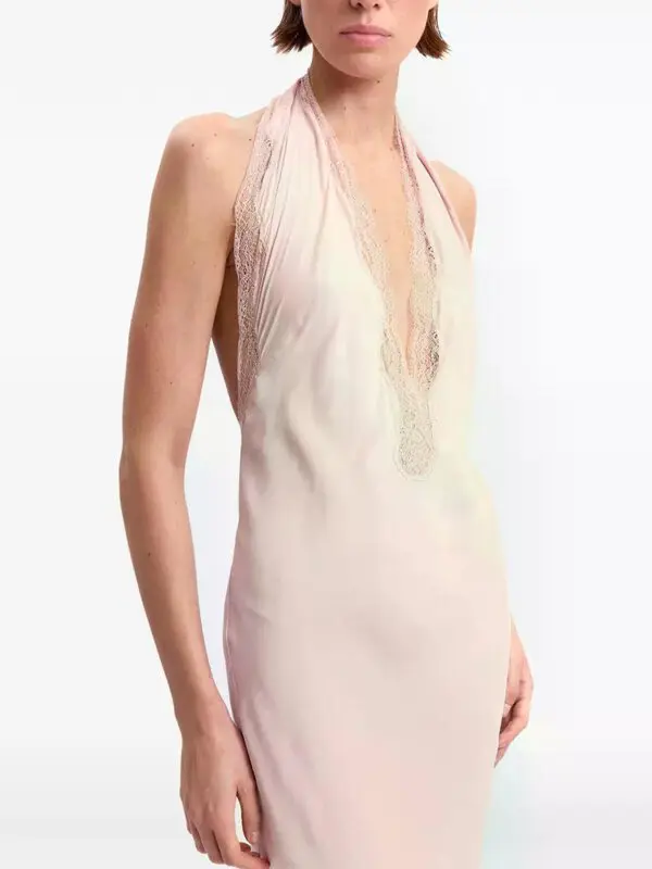 16Arlington Malena Satin Dress With Lace Trim