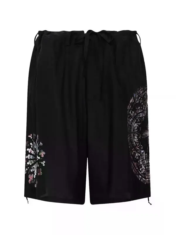 Yohji Yamamoto Graphic Print Drawstring Shorts