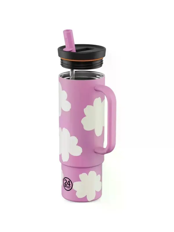 24BOTTLES 800ml Floral-print Straw Cup