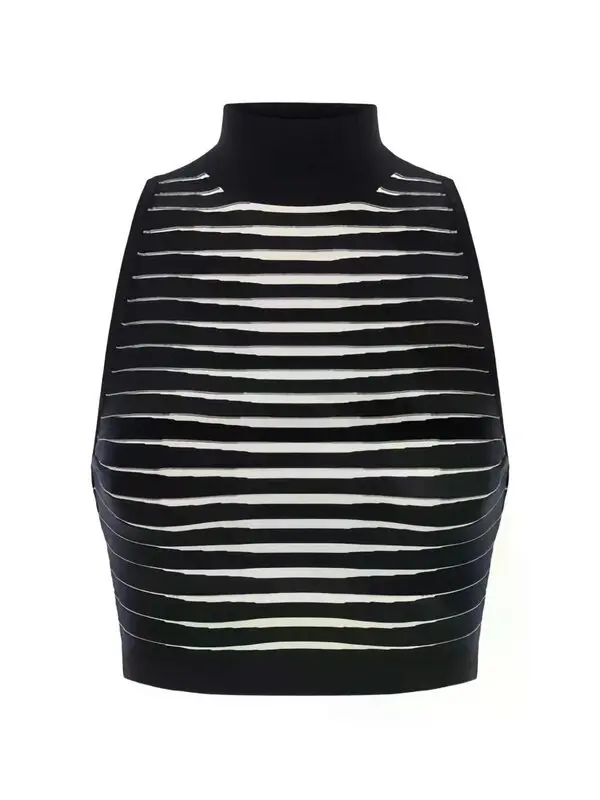 Elisabetta Franchi Zebra-jacquard Knit Top - Black
