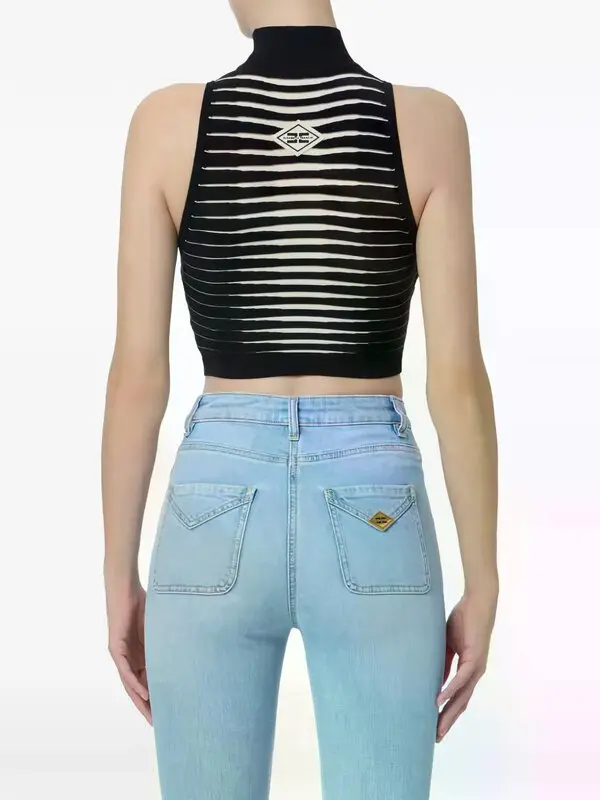 Elisabetta Franchi Zebra-jacquard Knit Top