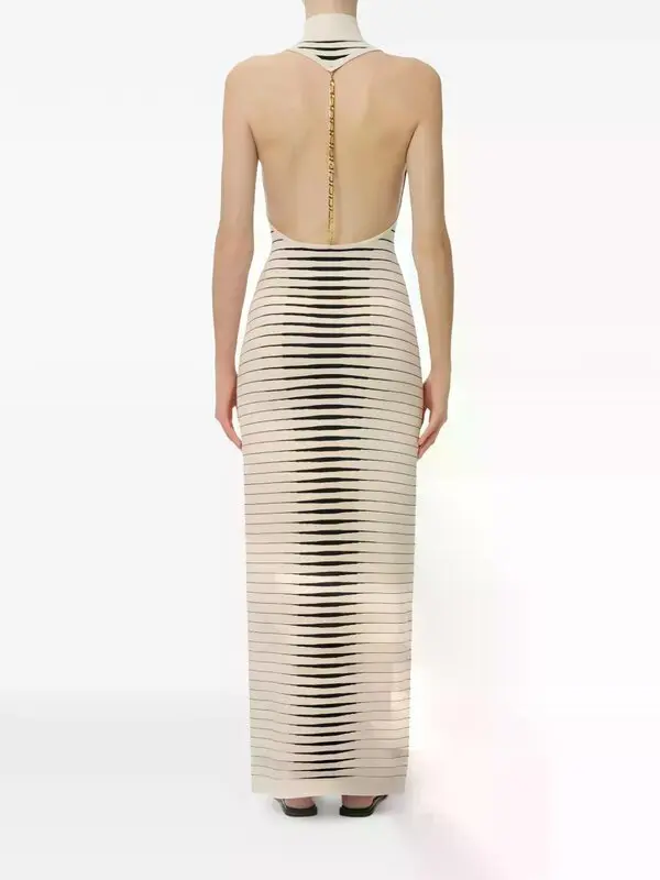 Elisabetta Franchi Zebra Jacquard Maxi Dress - Yellow