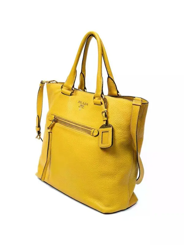 Prada Grained Leather Tote Bag