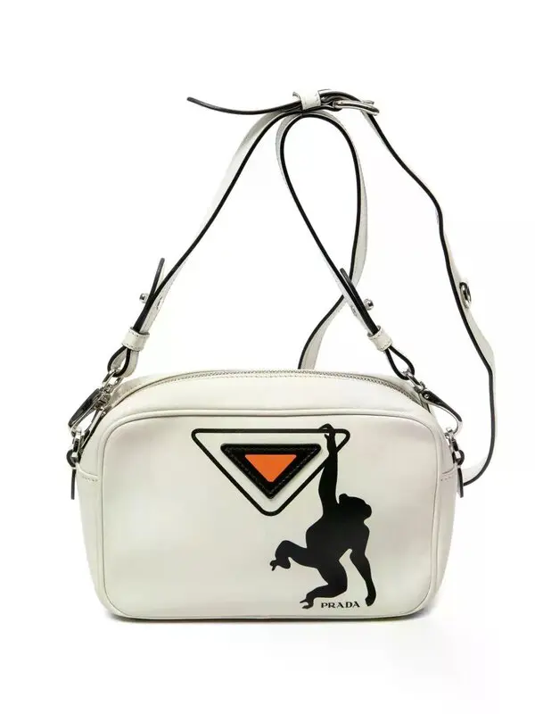 Prada Monkey Print Shoulder Bag - White