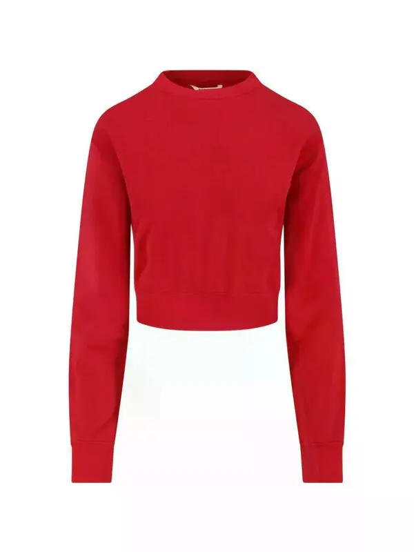 Auralee Cropped Long-sleeve Sweatshirt - Red