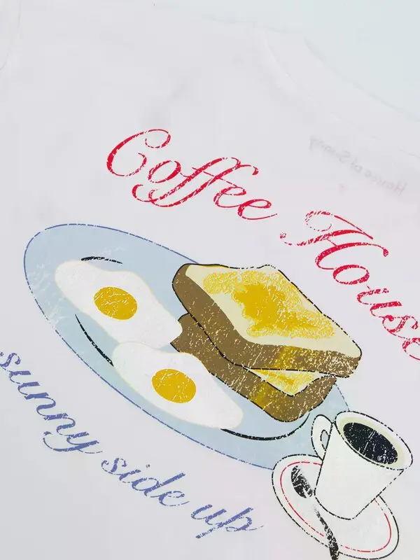 HOUSE OF SUNNY Sunny Side Up Graphic-print T-shirt - White