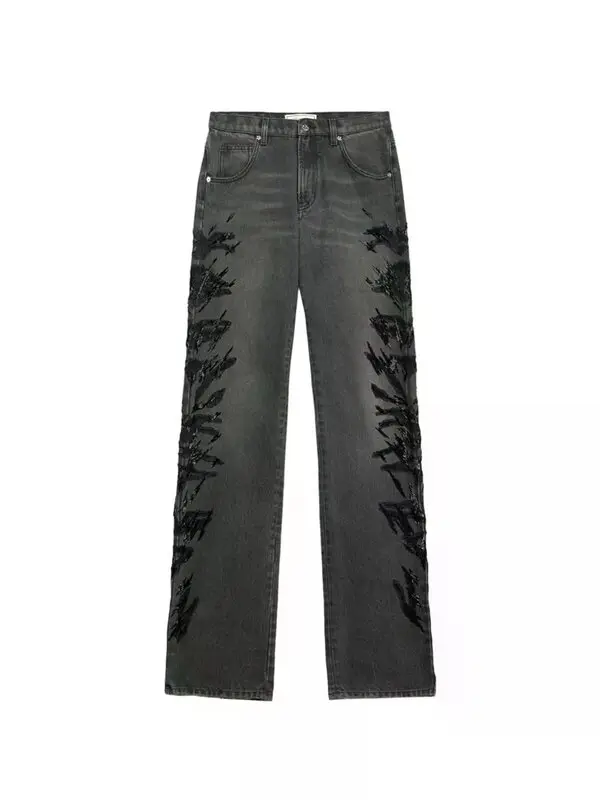 Blumarine Zebra Embroidered Jeans - Black