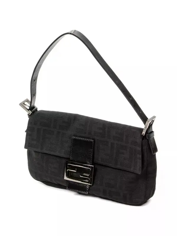 Fendi Zucca Canvas Baguette Shoulder Bag
