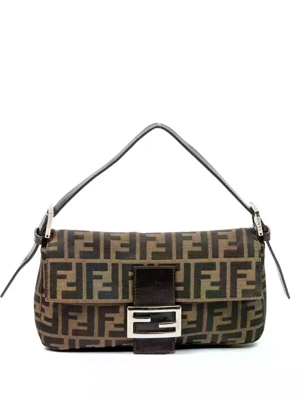 Fendi Baguette Logo-plaque Shoulder Bag - Brown
