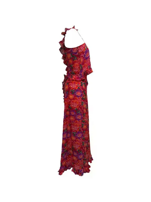 Paloma Blue Multicolor Floral Print Ruffled Skirt Set