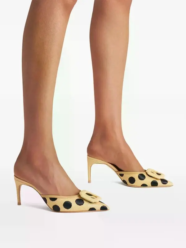 MALONE SOULIERS Mona Polka-dot Buckle Detail Mules
