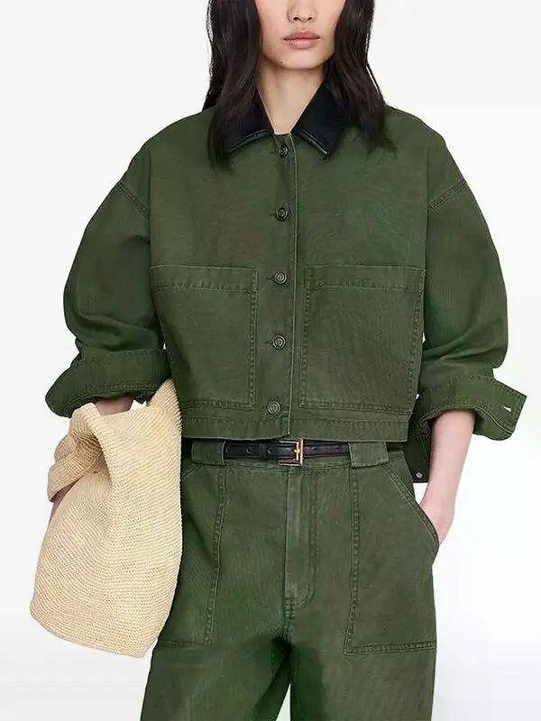 ANINE BING Yuma Cropped Jacket - Green