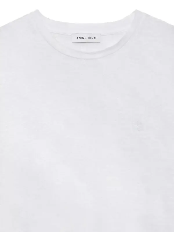 ANINE BING Cade Logo-embroidered T-shirt - White