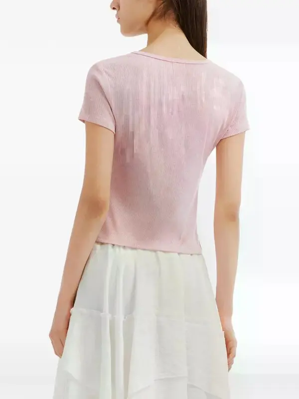 B+AB Ribbed Knit Ruched T-shirt