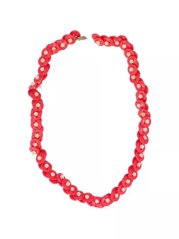 Vintage Floral Detail Beaded Necklace