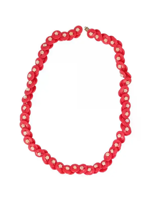 Vintage Floral Detail Beaded Necklace