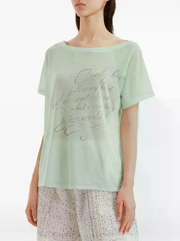 TOUT A COUP Slogan Print Raglan Sleeve T-shirt