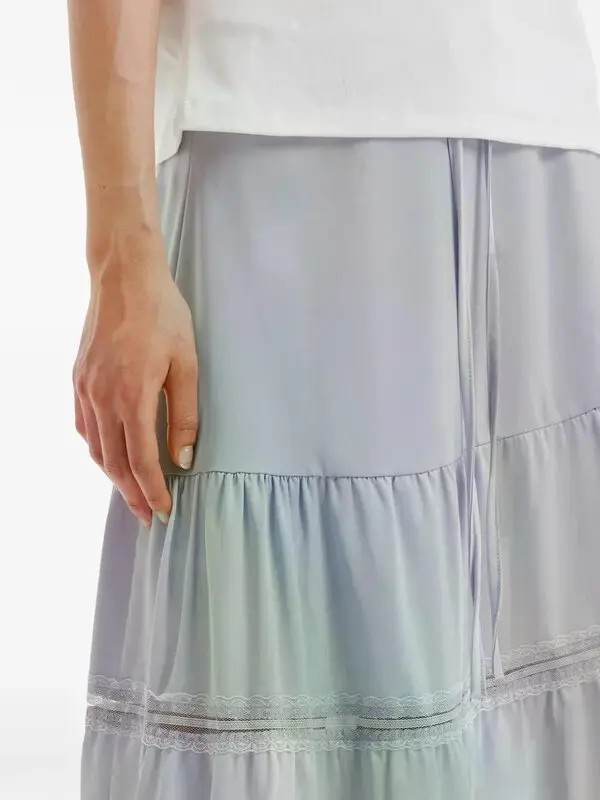 B+AB Lace-trim Tiered Midi Skirt