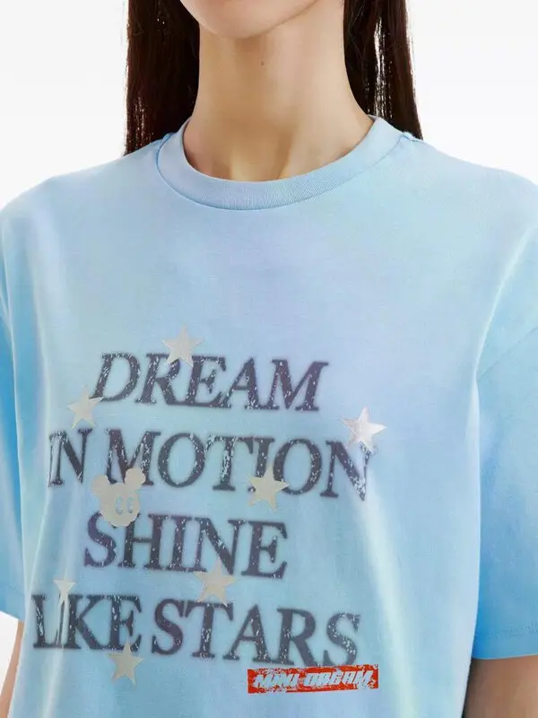 MINI CREAM Slogan Print T-shirt