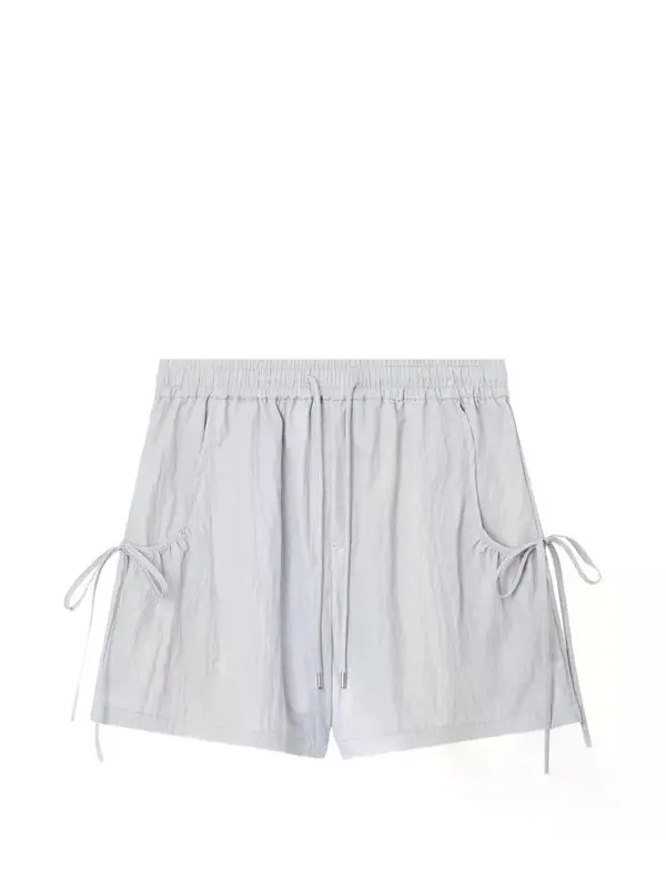 B+AB Drawstring Waist Side-tie Mini Shorts - Purple