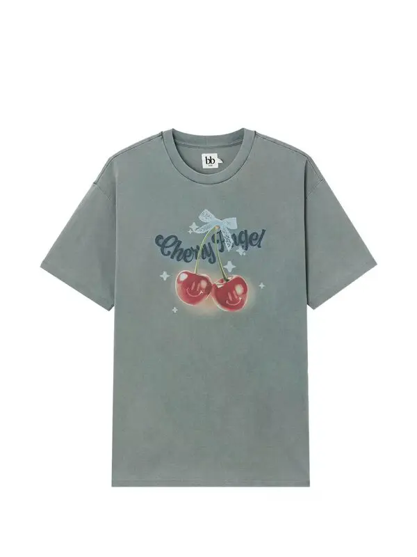 B+AB Cherry Print Bow Detail T-shirt