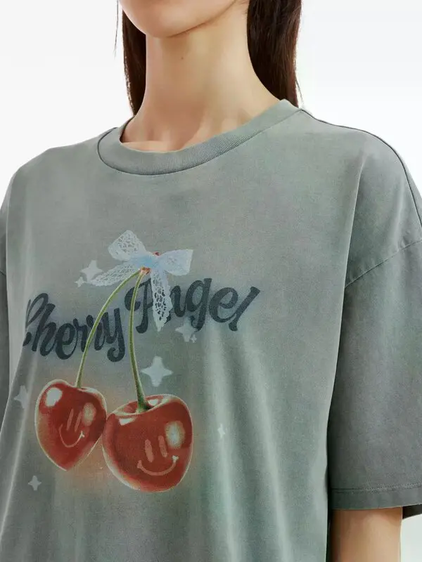 B+AB Cherry Print Bow Detail T-shirt