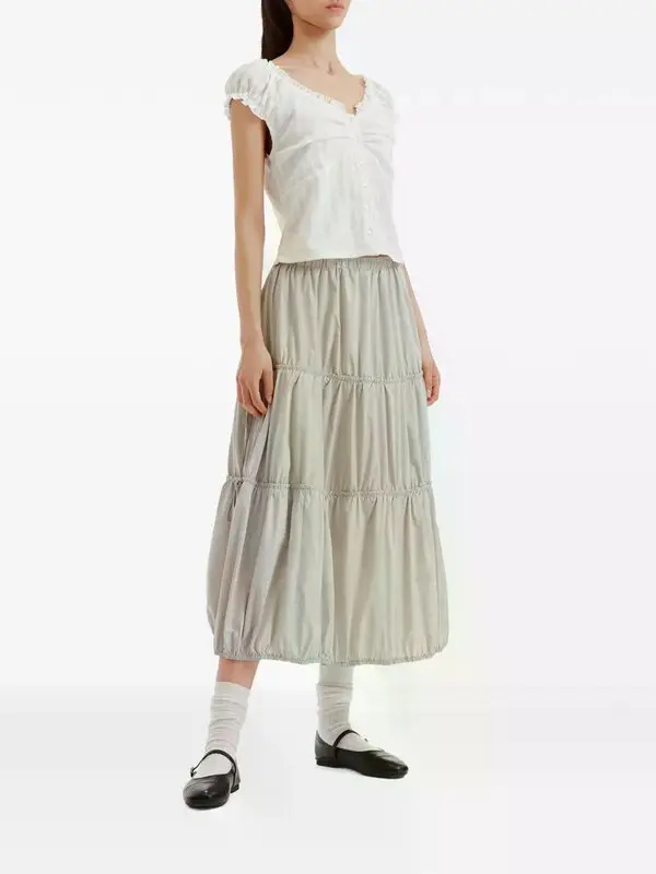TOUT A COUP Ruched Button-up Top