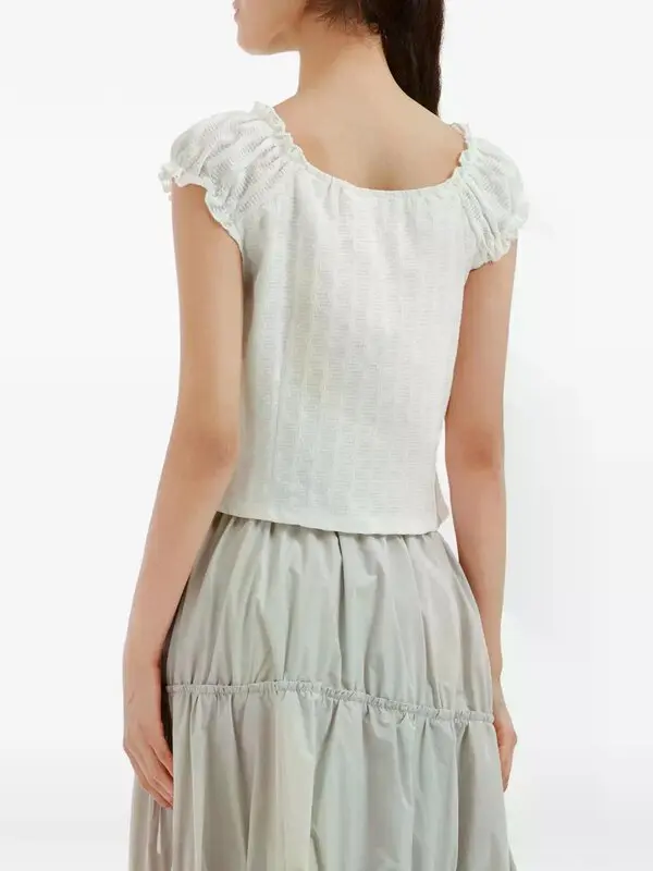 TOUT A COUP Ruched Button-up Top