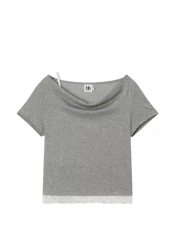 B+AB Lace-trim Cowl-neck T-shirt