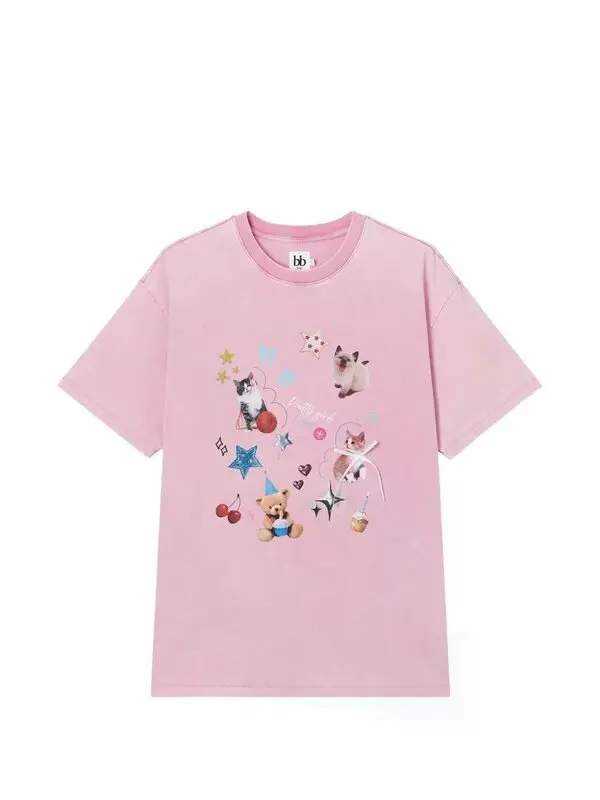 B+AB Graphic Print Bow Detail T-shirt