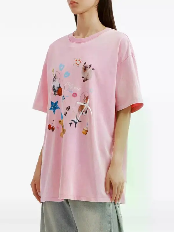 B+AB Graphic Print Bow Detail T-shirt