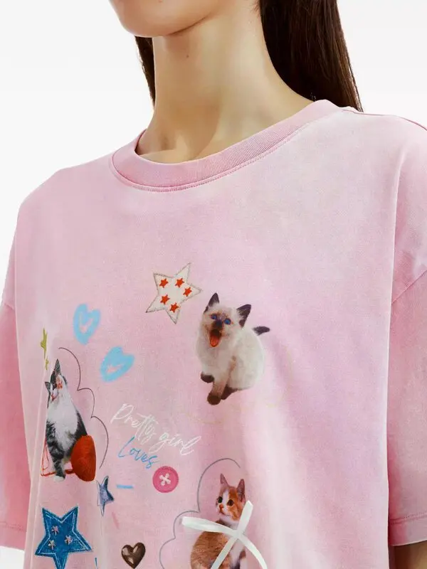 B+AB Graphic Print Bow Detail T-shirt